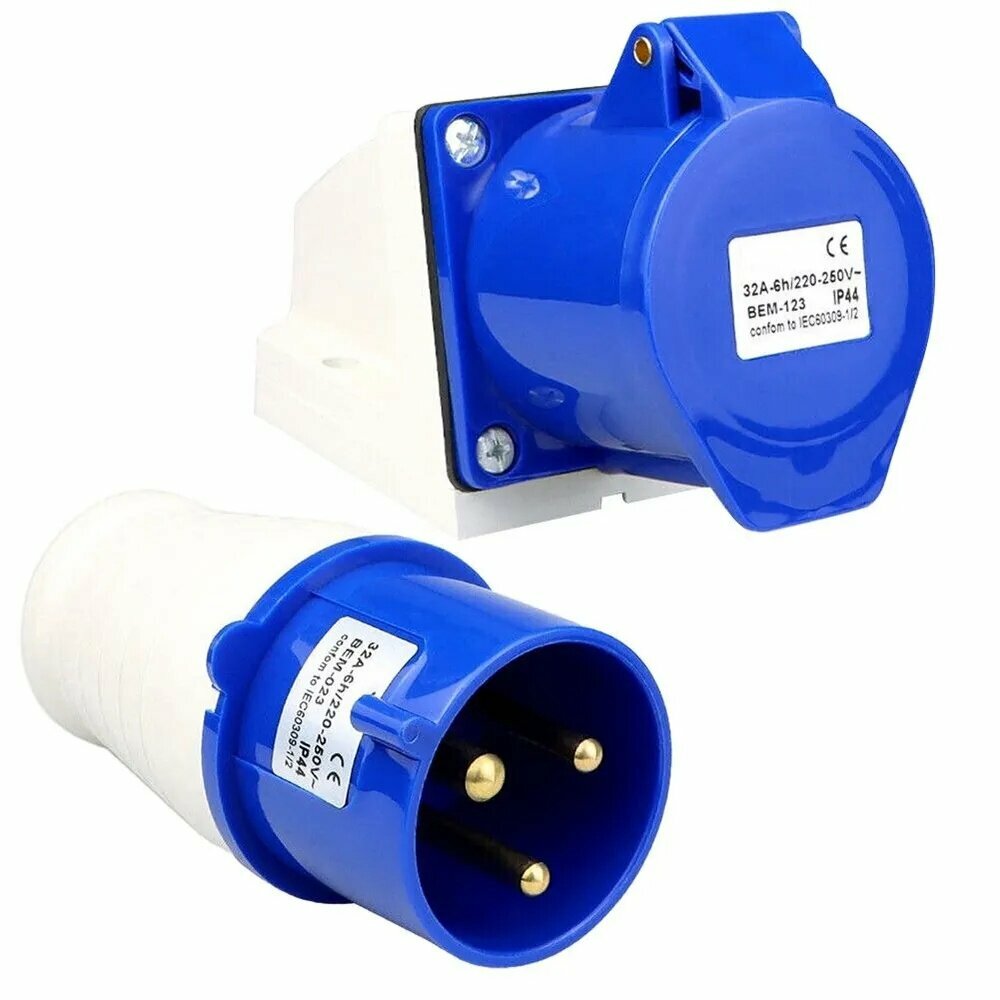 32-амперная 3-контактная розетка и настенный монтаж 220-250 В IP44 32A caravan camper van