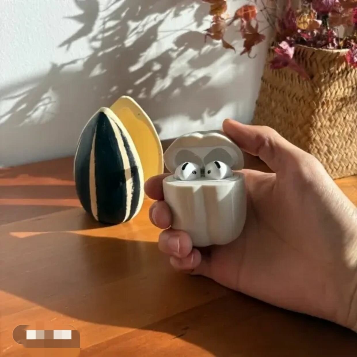 Совместимо с наушниками Apple, чехол для наушников в виде большого семени дыни, креативное украшение, подарок на Новый год