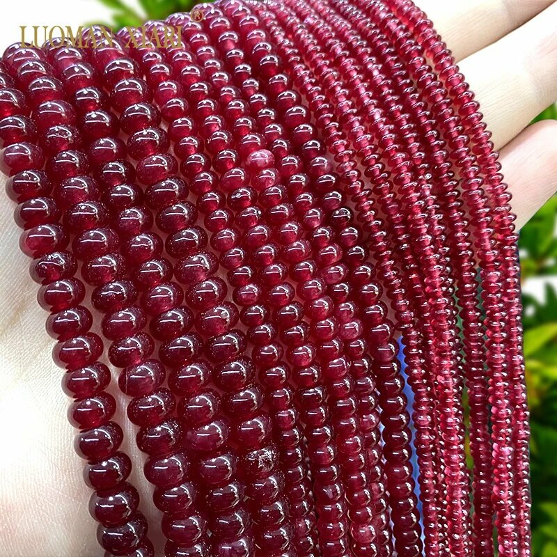 Бусины LUOMAN XIARI халцедон темно-красный 2x4 мм 4x6 мм 5x8 мм 4x6mm 88-90pcs