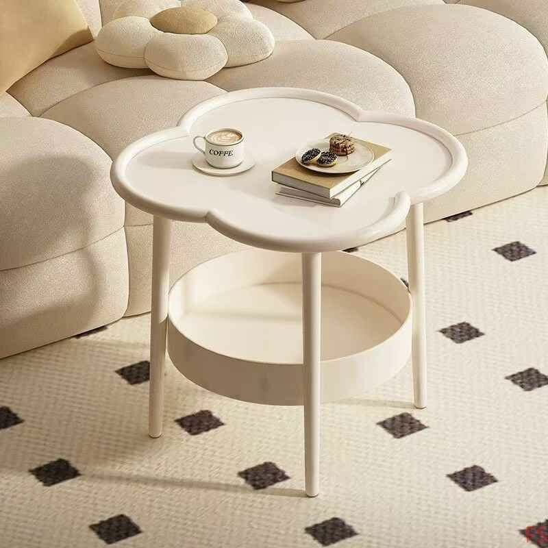 Журнальный стол Clouds, круглый кофейный столик с двухъярусной столешницей, лёгкий и стильный акцент для гостиной, спальни или офиса, легко моется