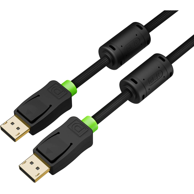 Greenconnect GCR-56697 GCR PRO Кабель PROF Premium 1.5m DisplayPort v1.4, ECO Soft капрон, 8K 60Hz, 4K 165Hz, черный, ф