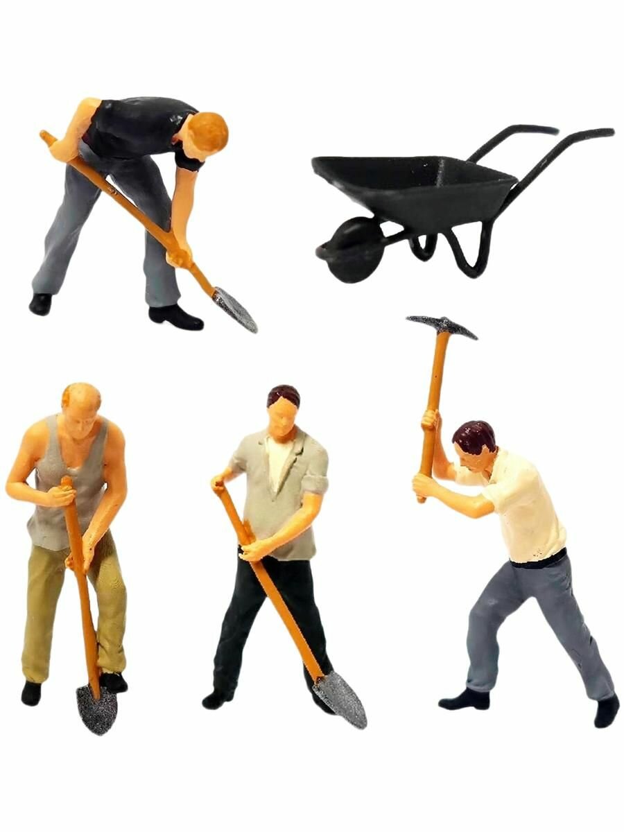 Набор фигурок людей для диорам 1:87, 1:64, модель рабочего, раскрашенные вручную, из смолы, для песочницы