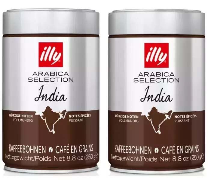 Кофе в зернах ILLY India Arabica Selection (Италия) 250 гр. х 2 шт.