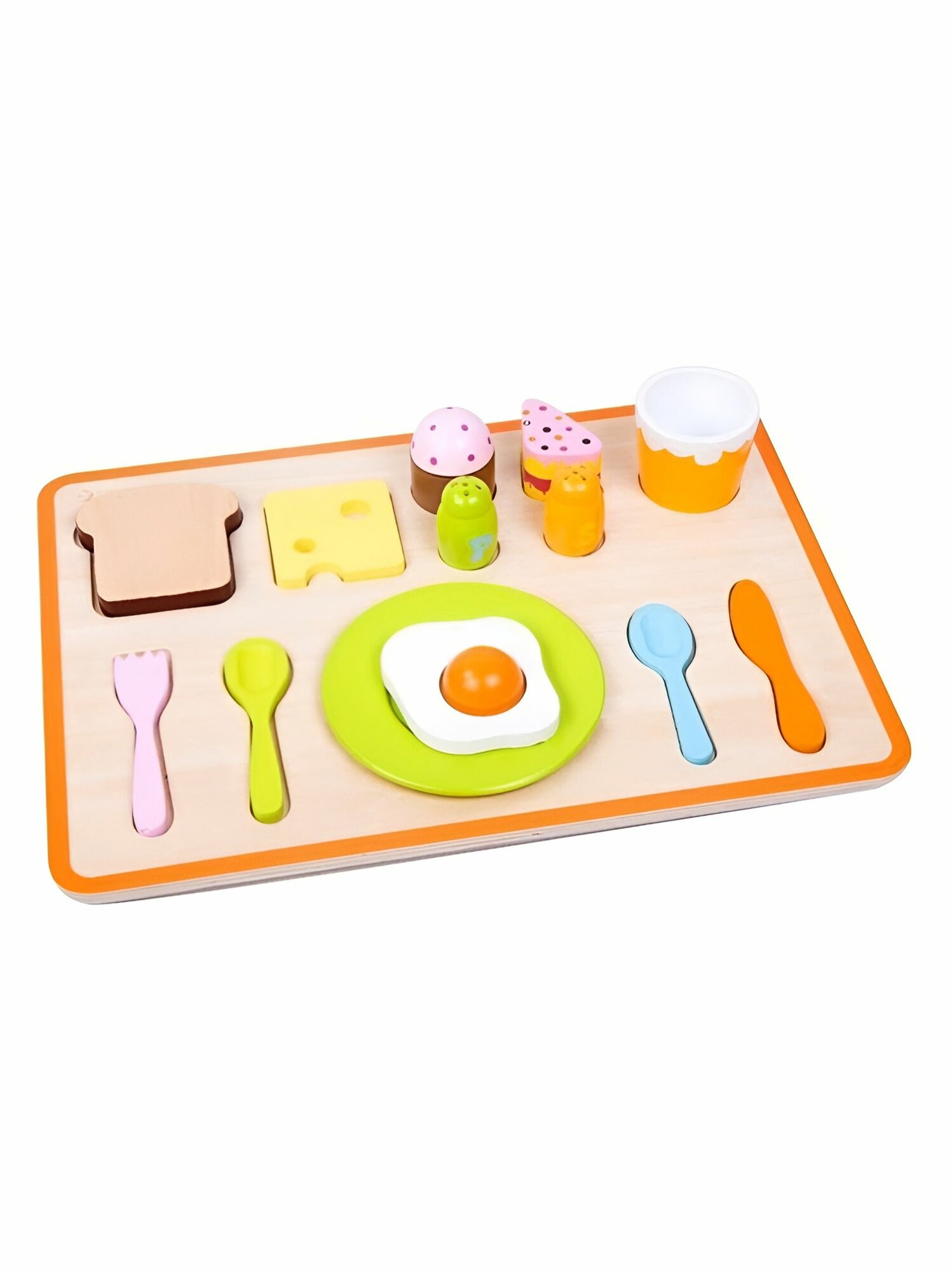 CLASSIC WORLD Игровой набор Завтрак с подносом, 16 элементов, сюжетно-ролевые игры для детей от 1.5 лет