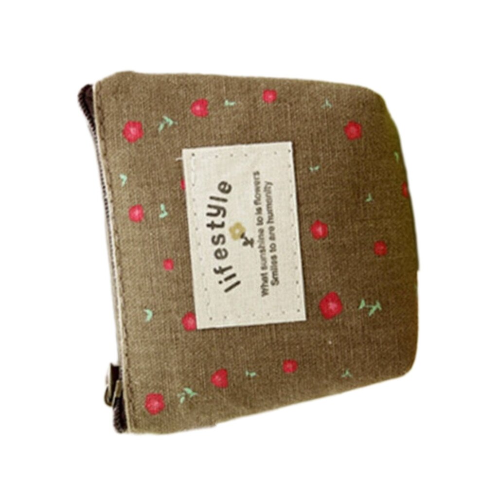 Сумка для хранения мелочи с принтом-коричневый