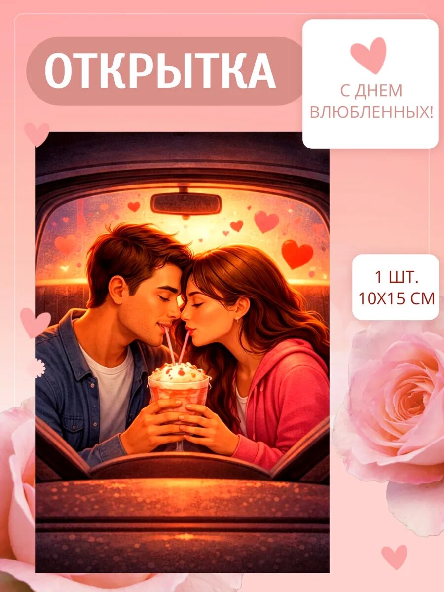 Открытка c 14 февраля, с днем святого Валентина, влюбленных