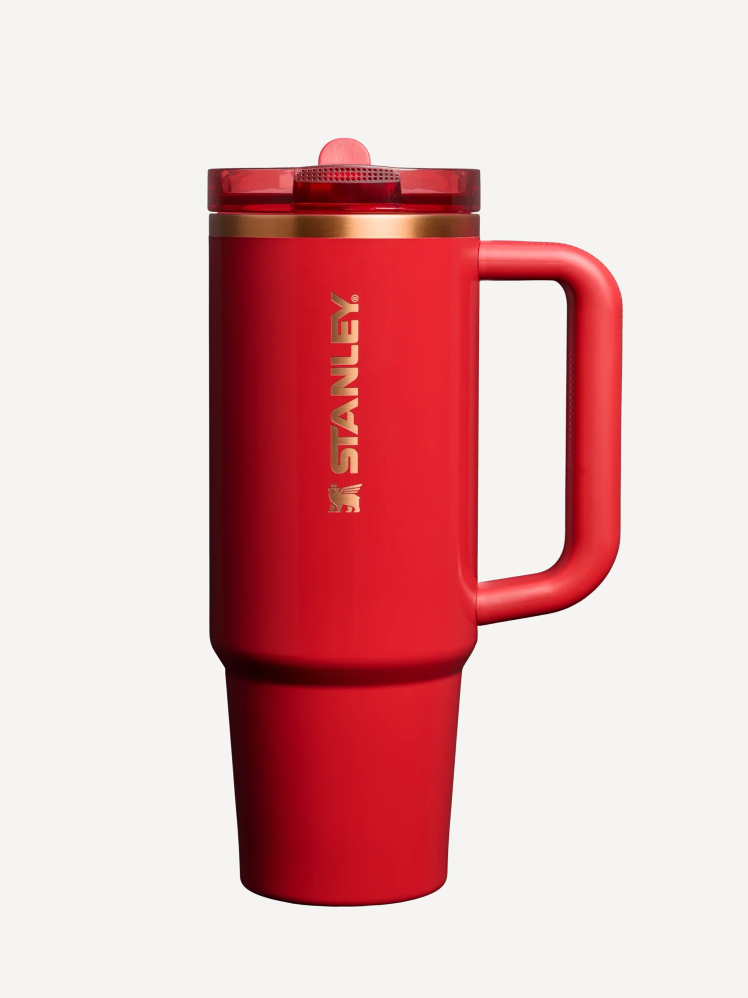 Термокружка Stanley Quencher H2.0 ProTour Flip Straw 0.89 л (30 oz), с трубочкой, цвет ягодно-красный металлик (Holly Berry Gloss), оригинал США