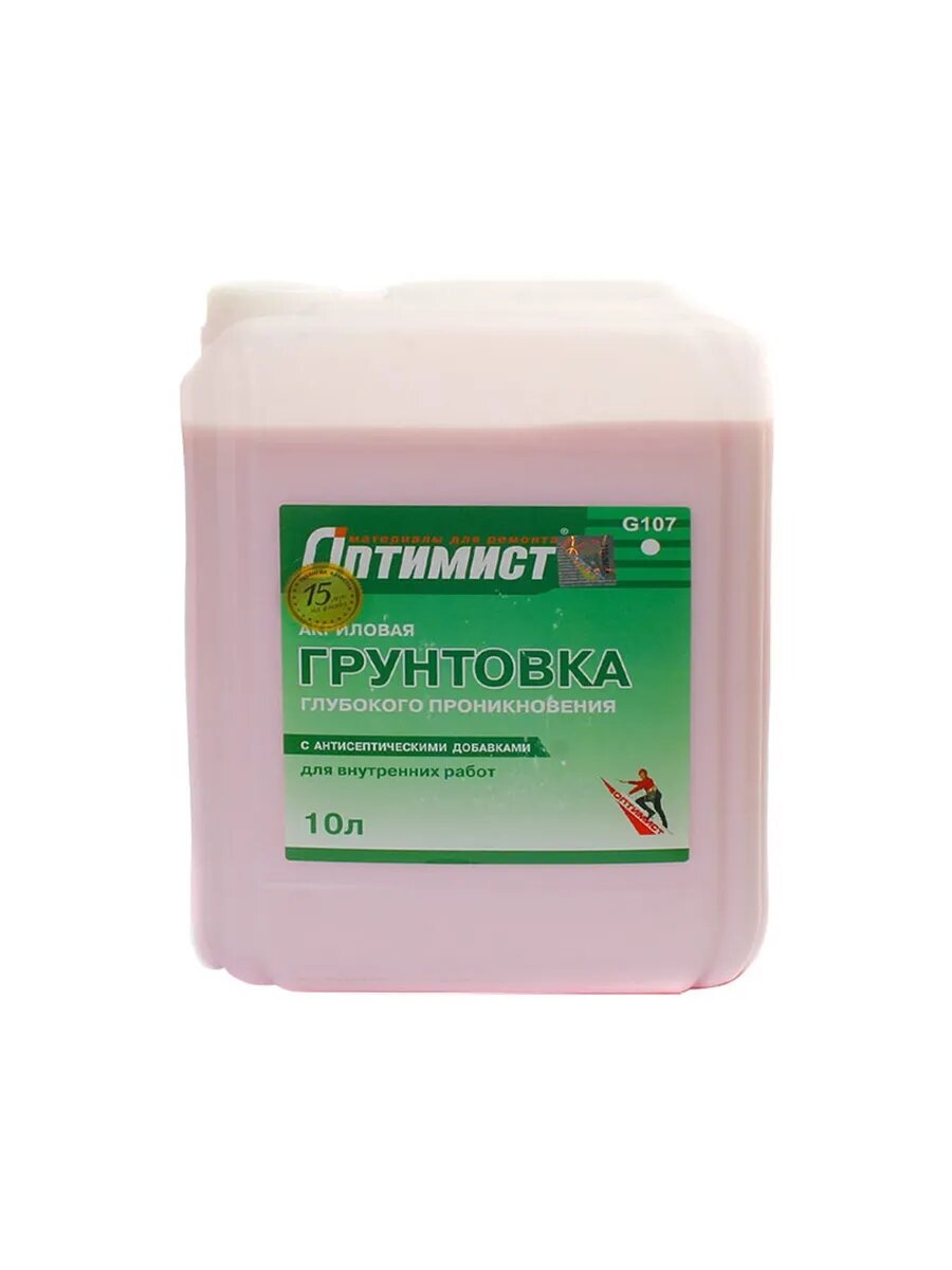 Грунтовка Оптимист G107, пропиточная, для внутренних работ, 10 л