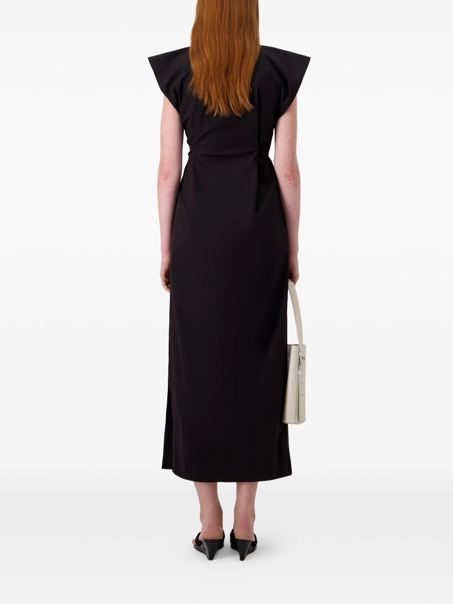 Платье Coperni Structured shoulders adjustable dress, размер 38, black/black — фото 1