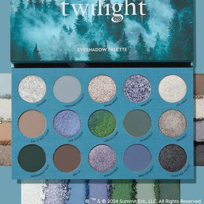 ColourPop Twilight Eyeshadow Palette - Палетка теней для век с 12 оттенками в сине-серых тонах — фото 1