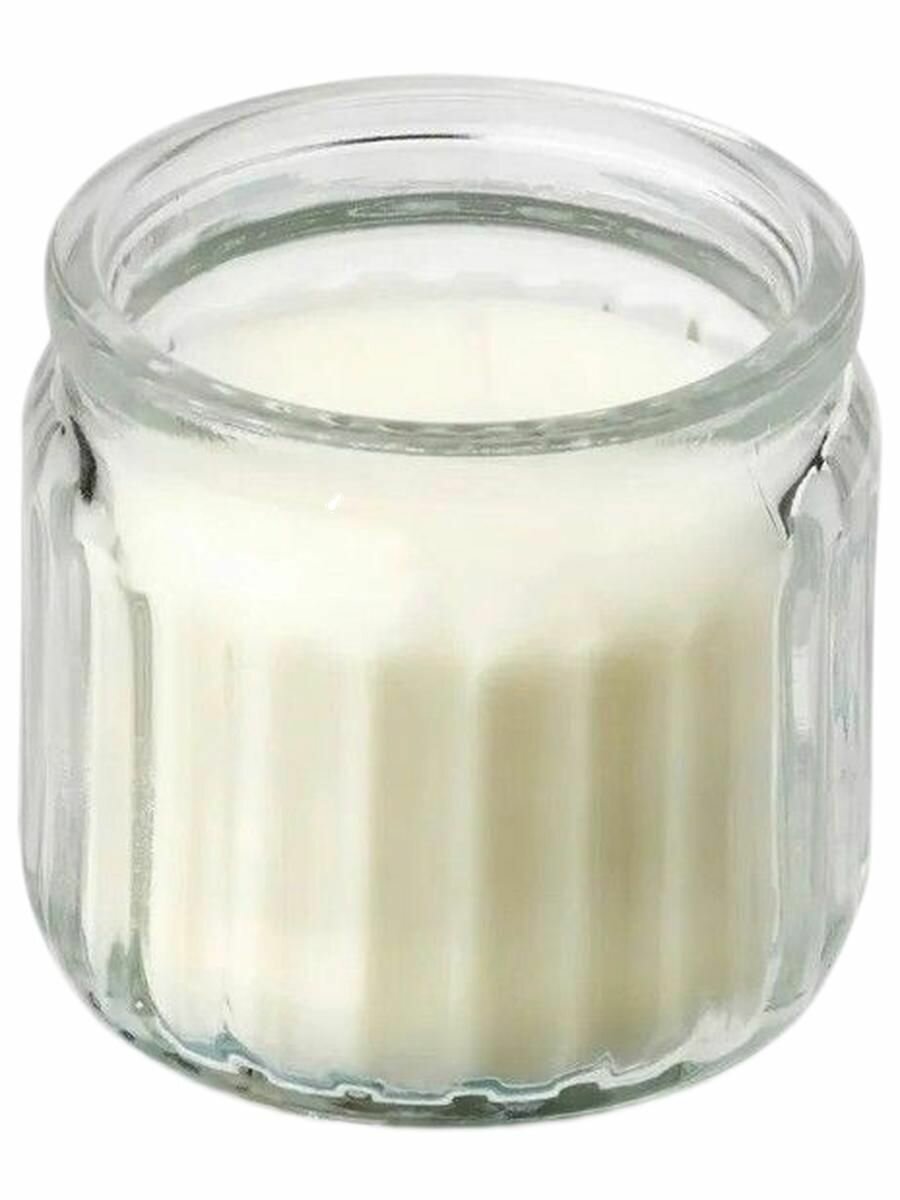 IKEA JAMLIK свеча ароматическая, аромат ванили/кокоса, время горения 12ч.