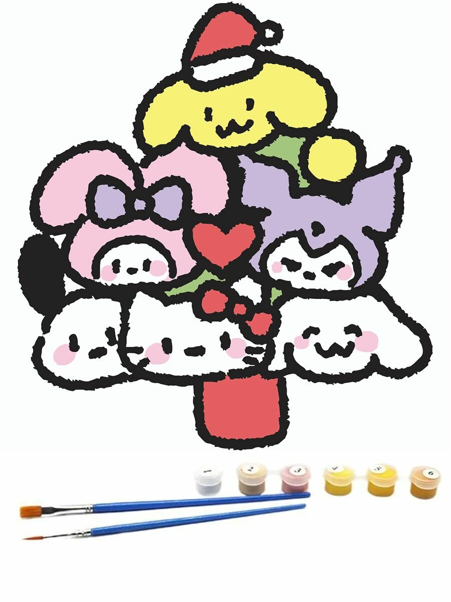 Картина по номерам для детей, 10x10 см