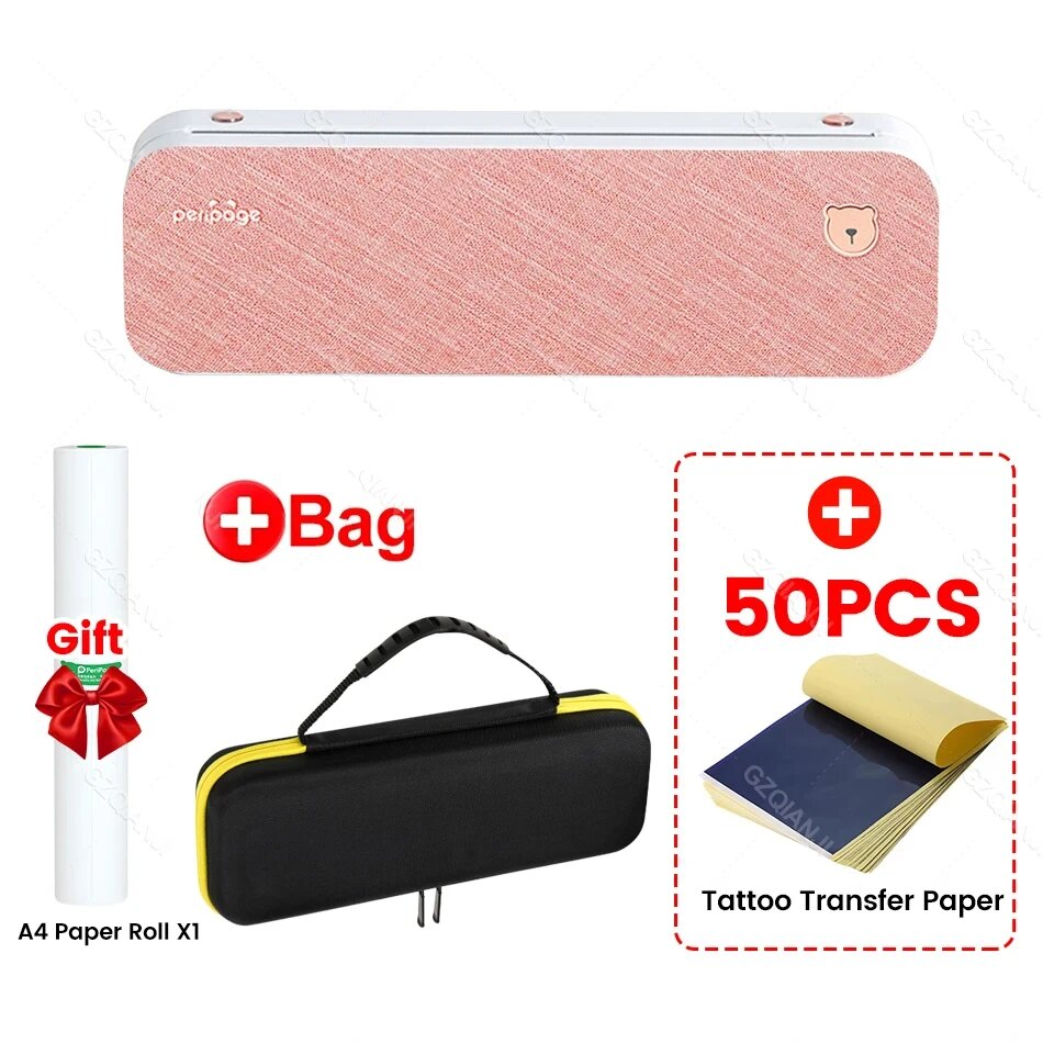 Термопринтер Peripage A40 небесно-серый 203Pink 1Bag 50Pcs