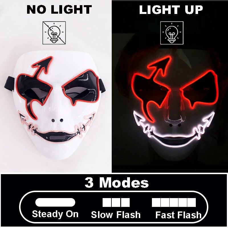 Светящаяся маска YEAHUI EL для вечеринки 02