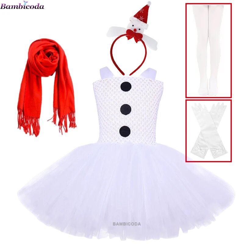 Костюм снеговика BAMBICODA для девочек 3-10 лет M(4-5Y), a7