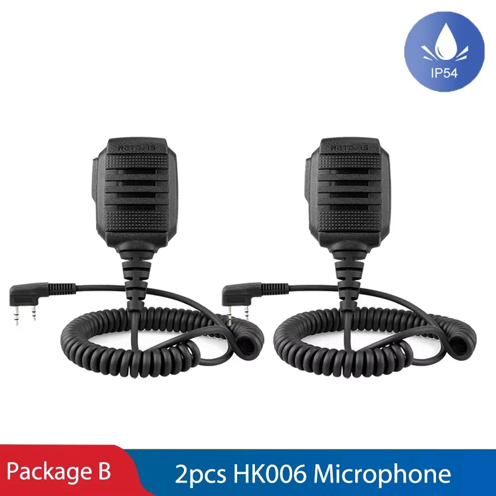 Retevis HK006 RA89 Водонепроницаемый микрофон для рации 2pc