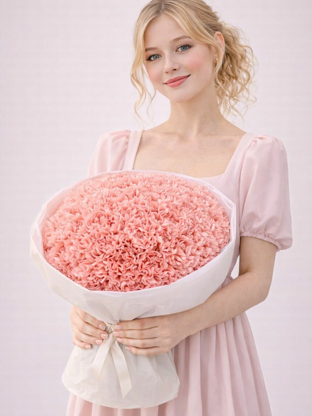 Букет из 51 розового диантуса