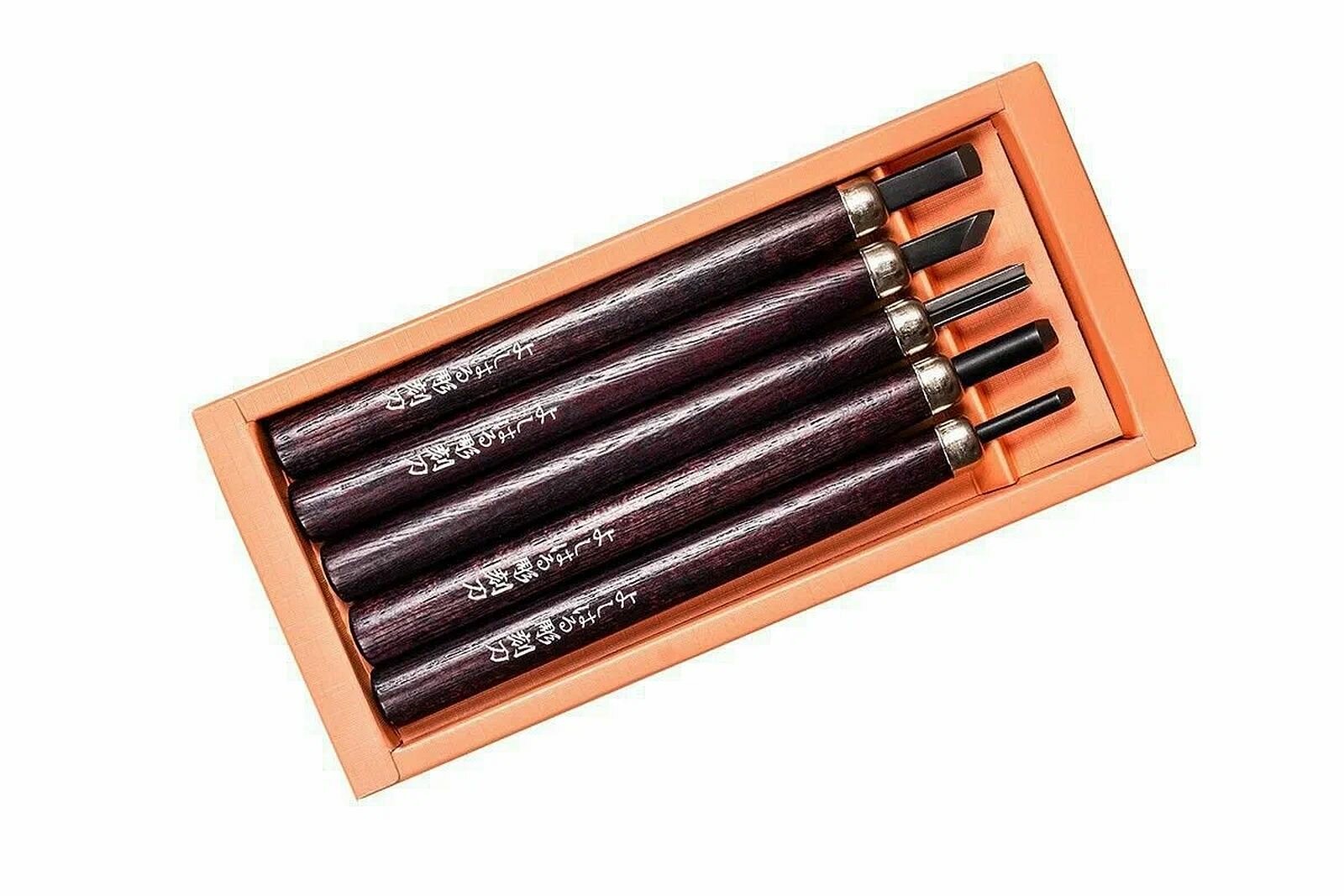 Набор для резьбы по дереву Yoshiharu H-5, 5 предметов, высокоуглеродистая сталь в картонной коробке, Япония