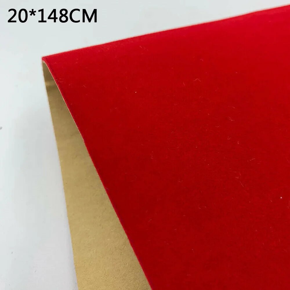 Бархатная самоклеящаяся ткань для рукоделия Красный, Red 20x148cm