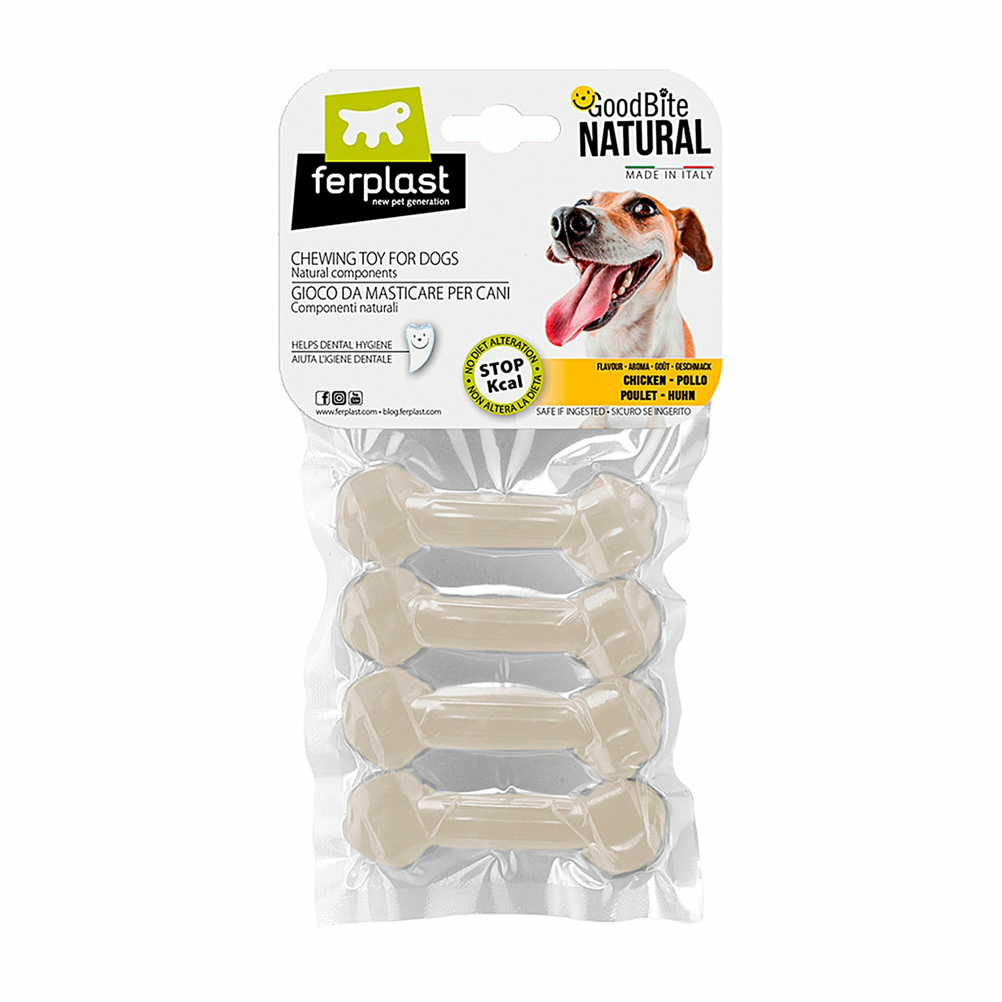 Игрушка-кость для собак GoodBite XS, съедобная, вкус курицы, 15gx4