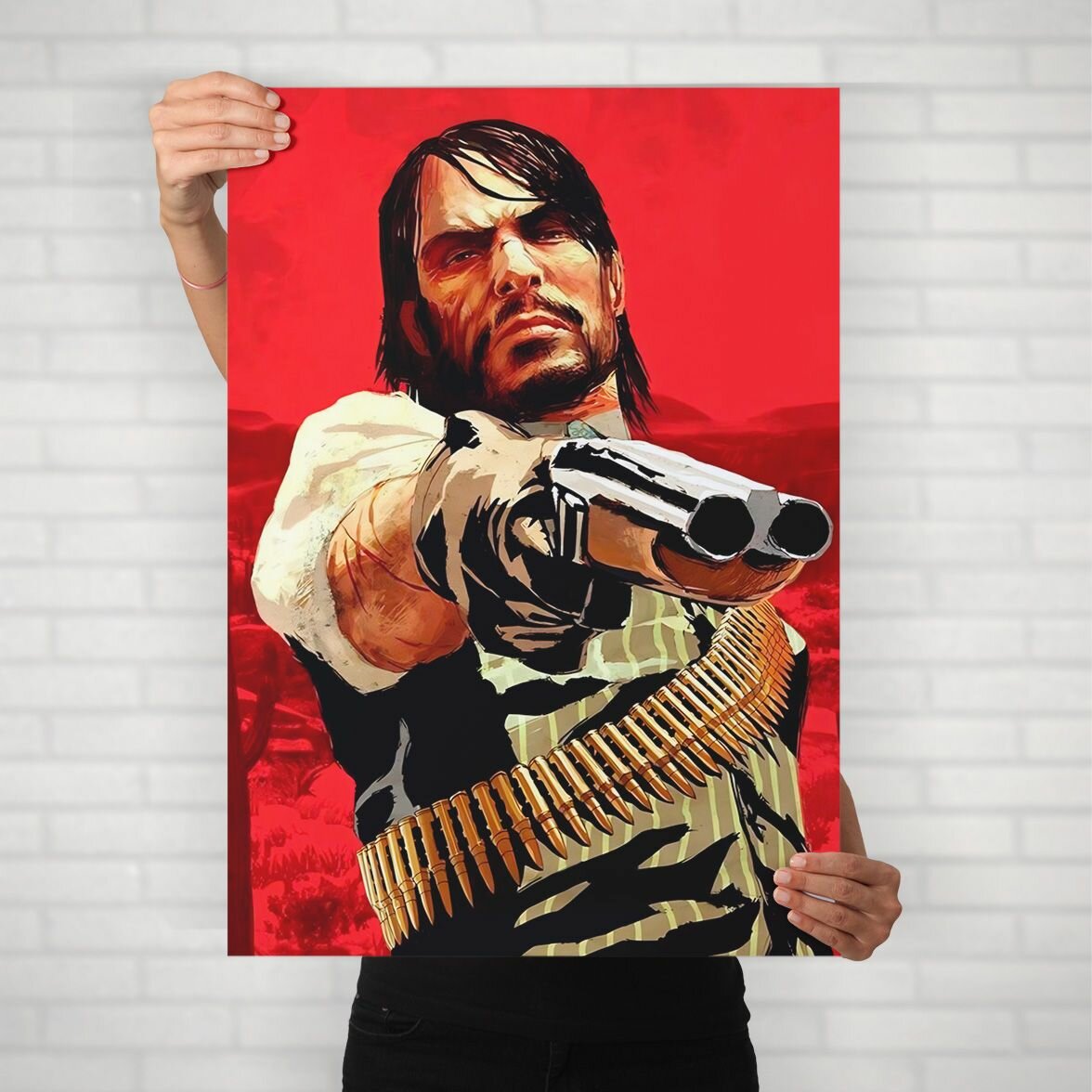 Плакат на стену для интерьера Red Dead Redemption 2 (Джон Марстон 1) - Постер по игре формата А1 (60x84 см)