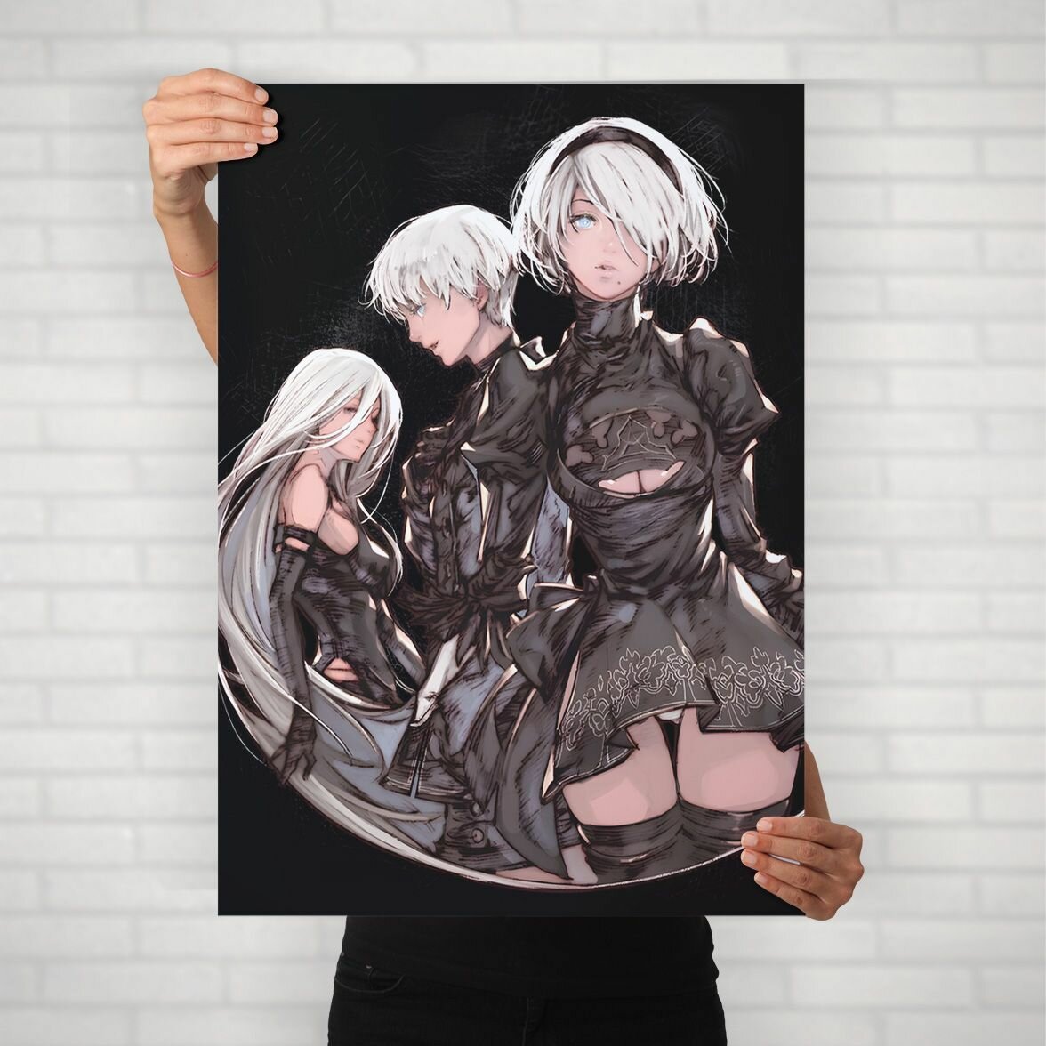 Плакат на стену для интерьера Ниер Автомата (Общее 5) - Постер по игре NieR Automata формата А1 (60x84 см)