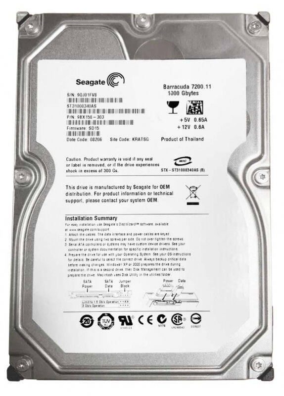 Жесткий диск Seagate 9BX158 1Tb SATAII 3,5" HDD
