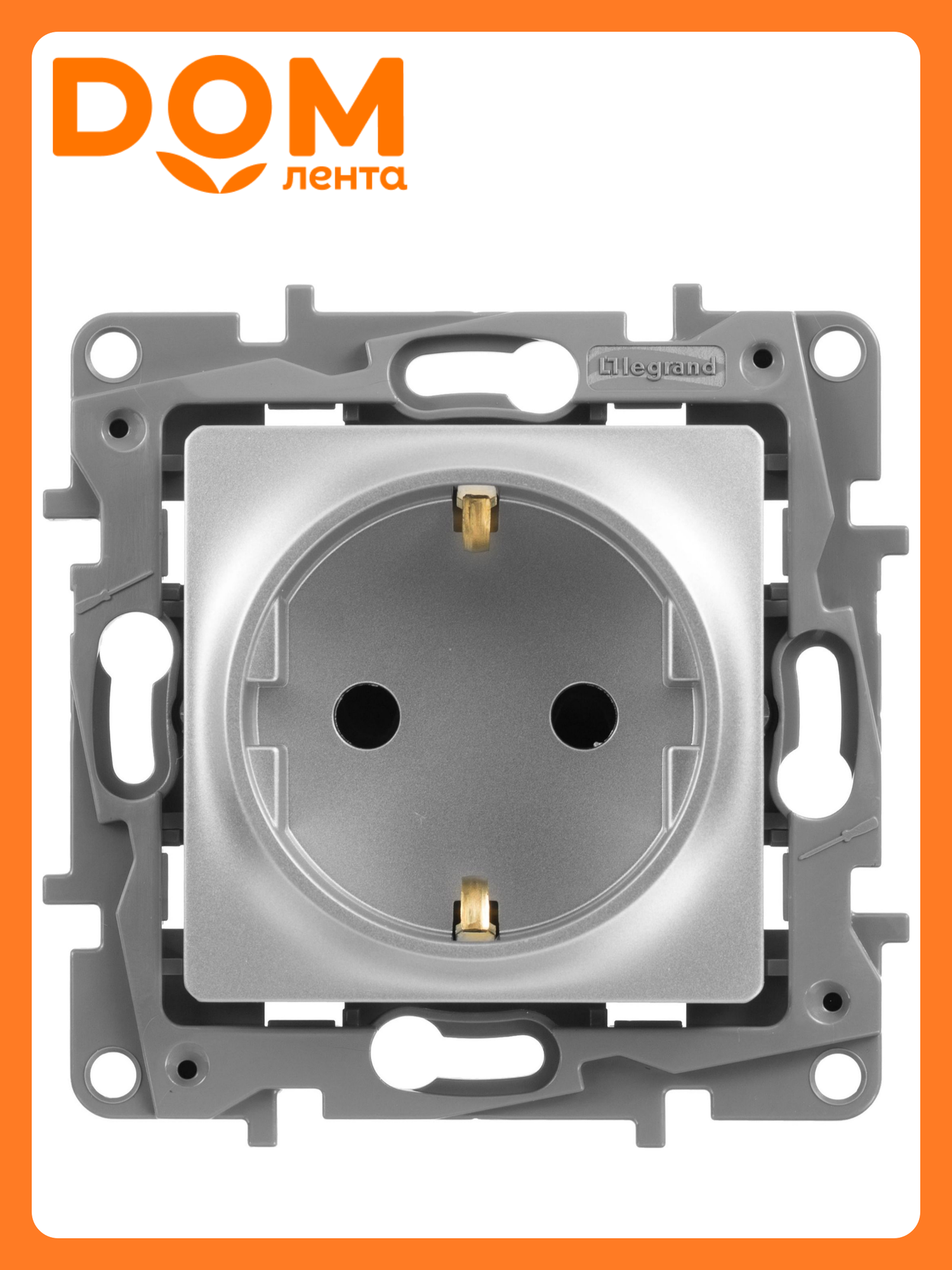 Розетка Legrand Etika, 1 гнездо, IP20, скрытый монтаж, серая