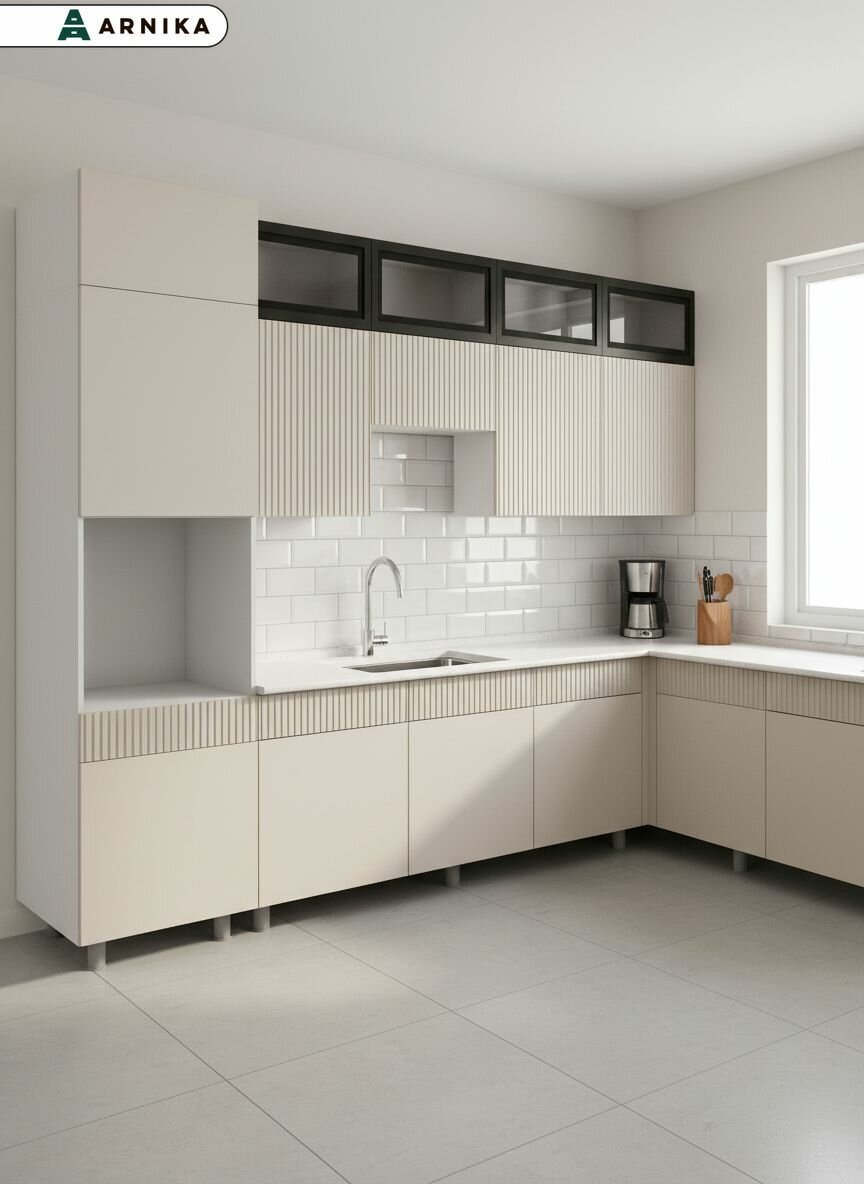 Кухонный гарнитур "София" (3х1,8м) (Белый/Меланж/Черный/Антарес)