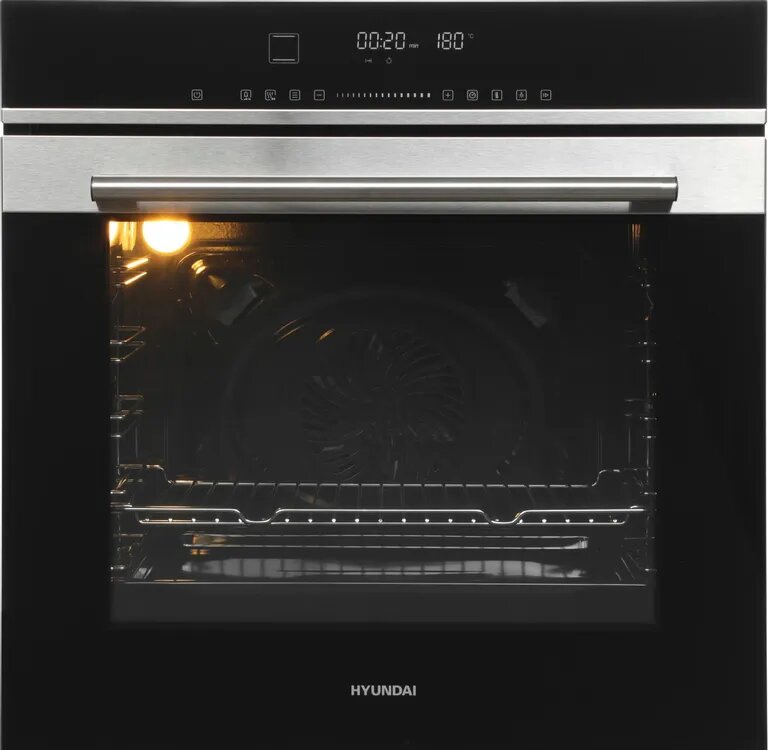 HEO 6773 IX / Духовой шкаф электрический Hyundai HEO 6773 IX, черный/нержавеющая сталь