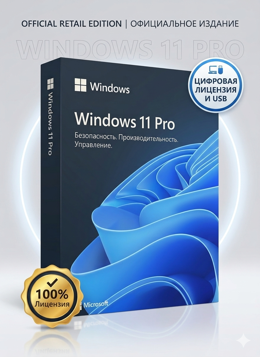 Windows 11 Pro BOX [HAV-00160] - русская версия, коробочная версия с USB и ключом активации