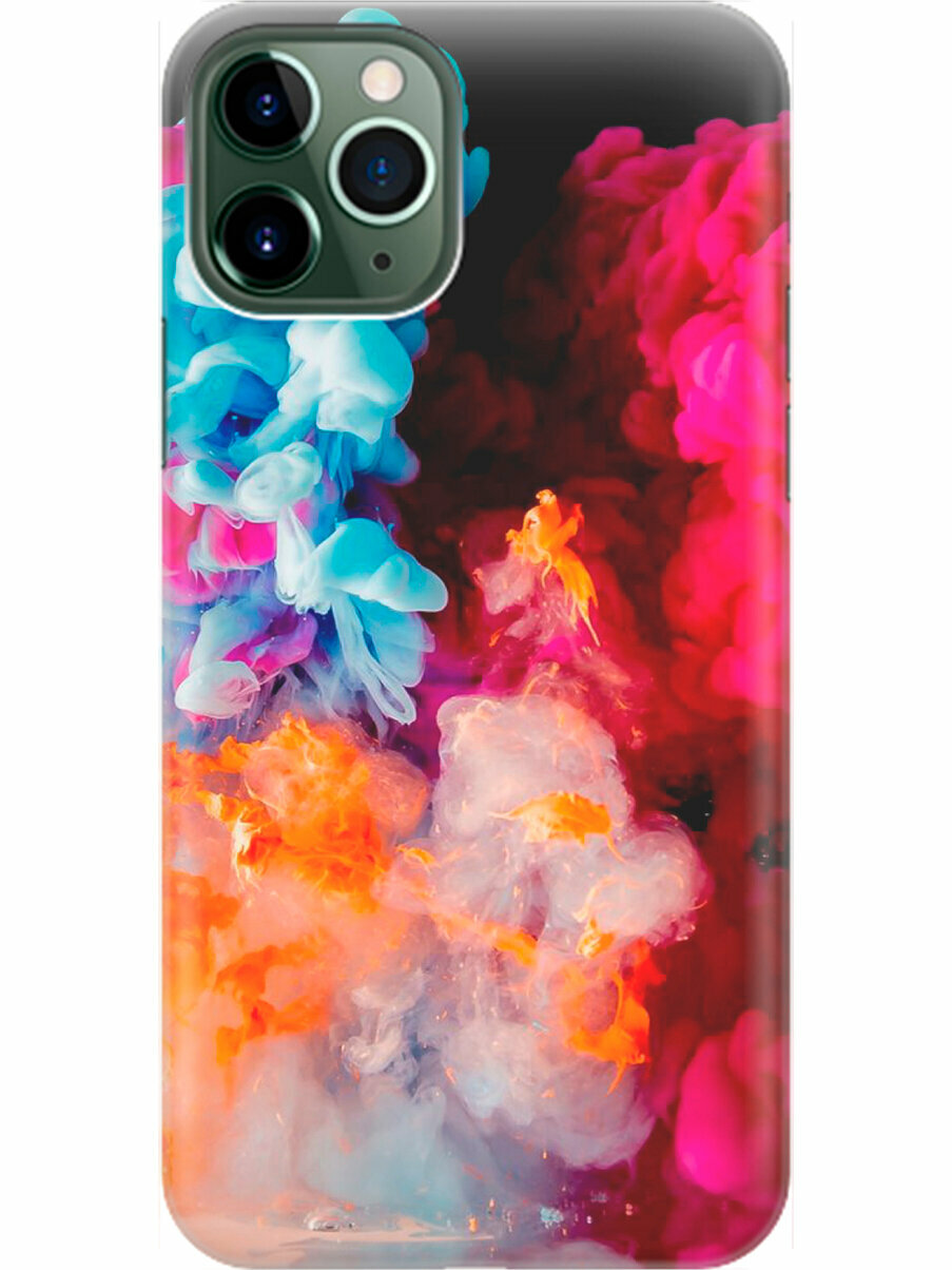Силиконовый чехол на Apple iPhone 11 Pro Max / Эпл Айфон 11 Про Макс с рисунком "Разноцветный дым"