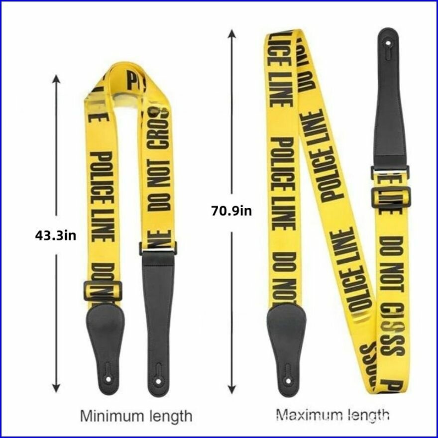 Желтый классический ремень для электрогитары PO Caution Line