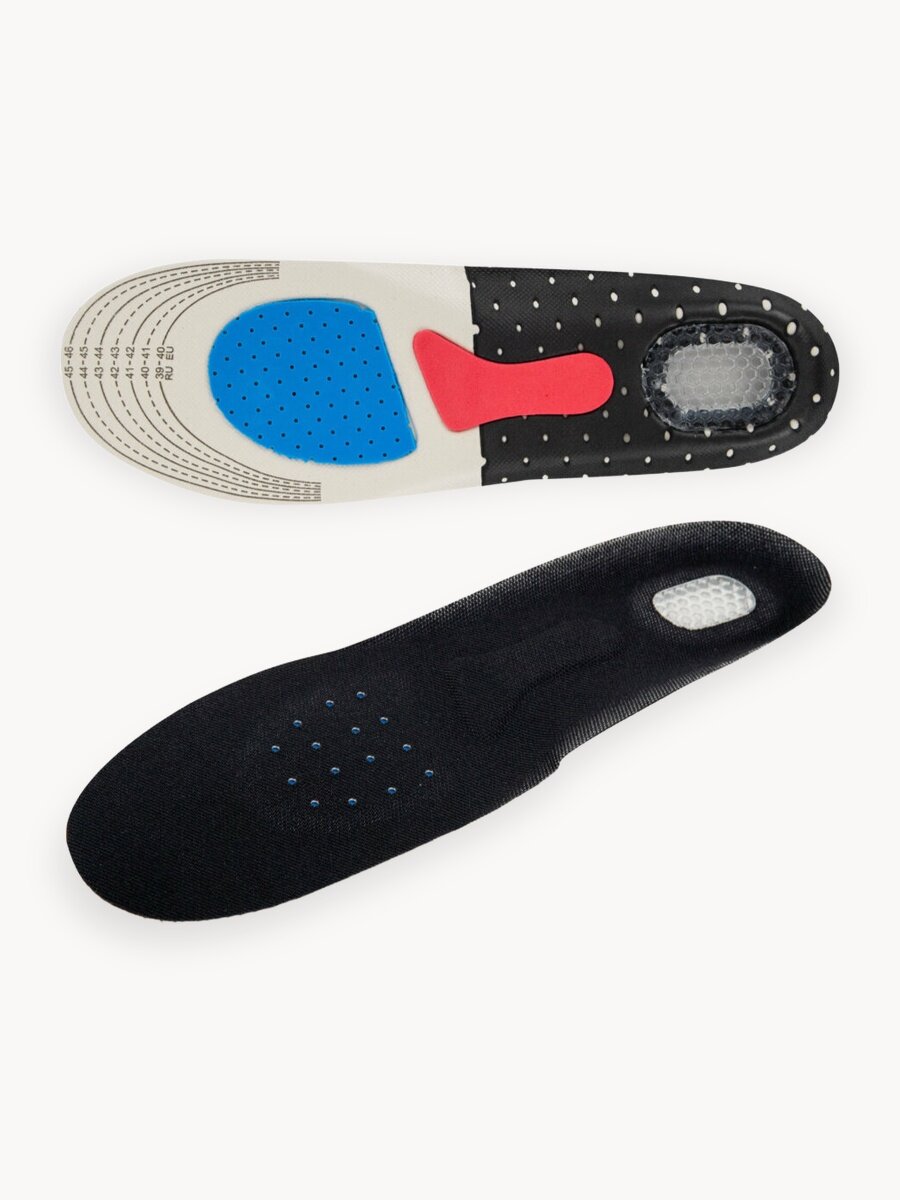 Стельки мягкие ортопедические дышащие спортивные, материал Eva Sport, размер ru 39-45 / eu 40-46, Shegra, 700747