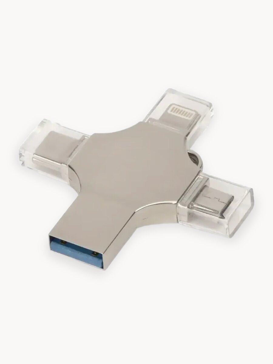 USB накопитель, для iPhone Android и ноутбука, флешка 4в1, 1 ТБ