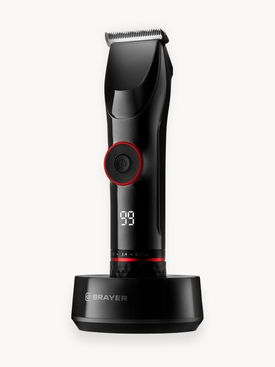 Триммер, машинка для стрижки волос, бороды BRAYER BR3403,5Вт, LED-дисплей, 4 насадки(3 мм,6 мм,9 мм,12 мм), турбо