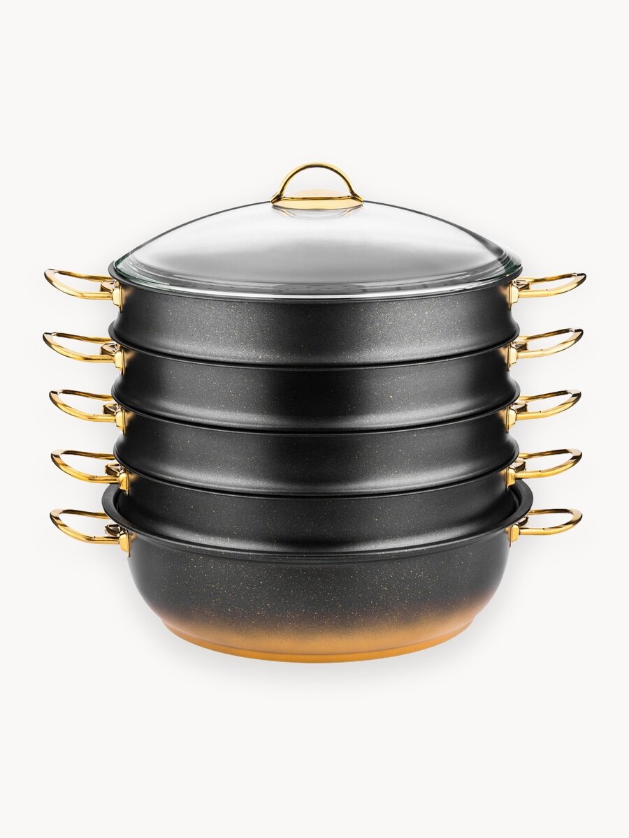 Мантоварка антипригарная 32 см 7 л для индукции, мантышница, позница