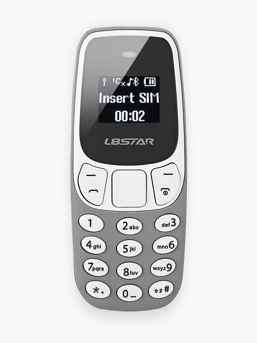 Мини телефон L8STAR BM10 с двумя сим картами серый