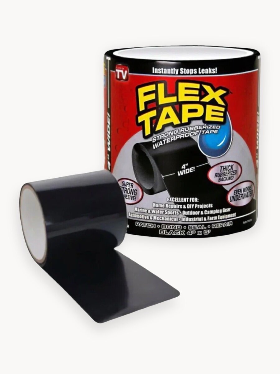 Сверхпрочная трехслойная армированная лента Flex Tape черная