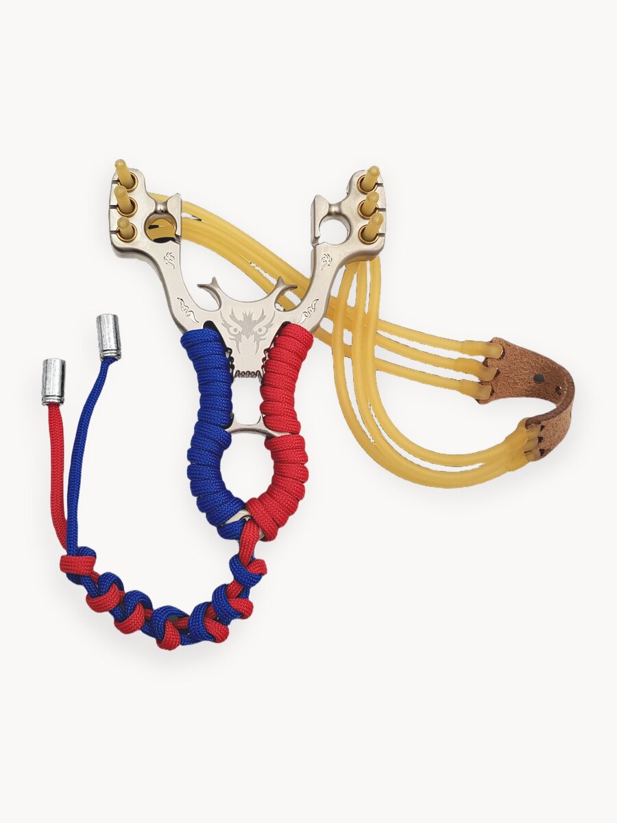 Рогатка Centershot Antler Wolf металл с тройным жгутом красная синяя