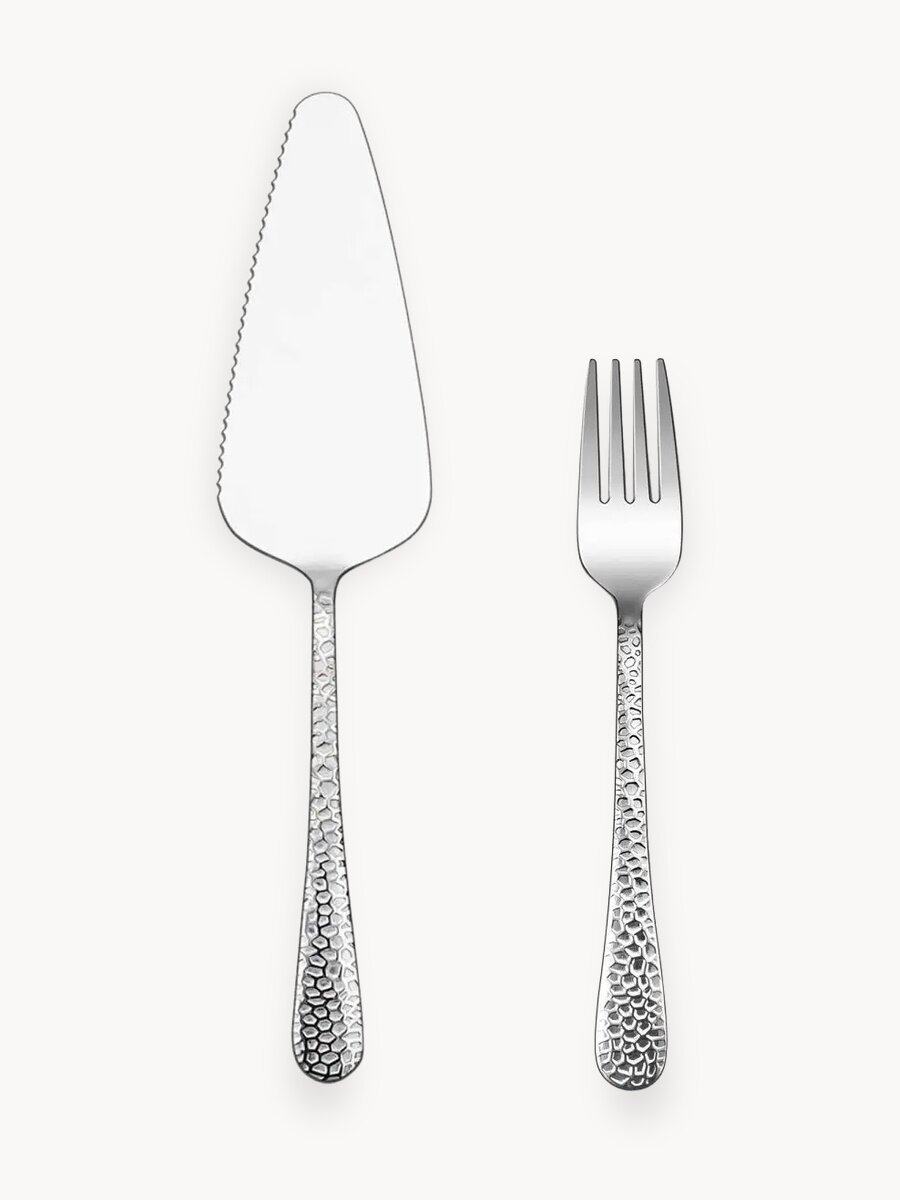 Вилки десертные 6 штук и нож для торта, набор 7 штук, нержавеющей стали, десертная вилка