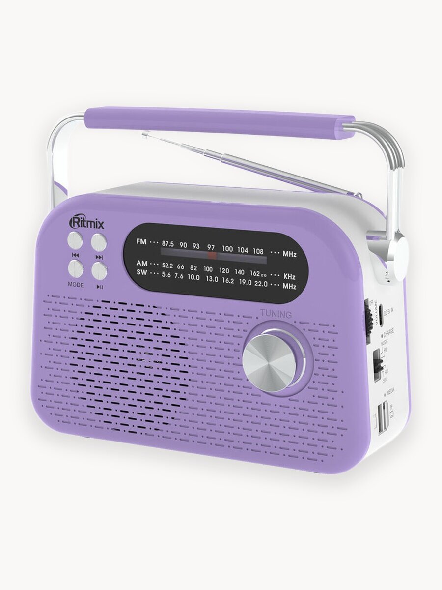 Радиоприемник RITMIX RPR-045 LAVENDER, Bluetooth v.5.4, Music/FM/AM/SW