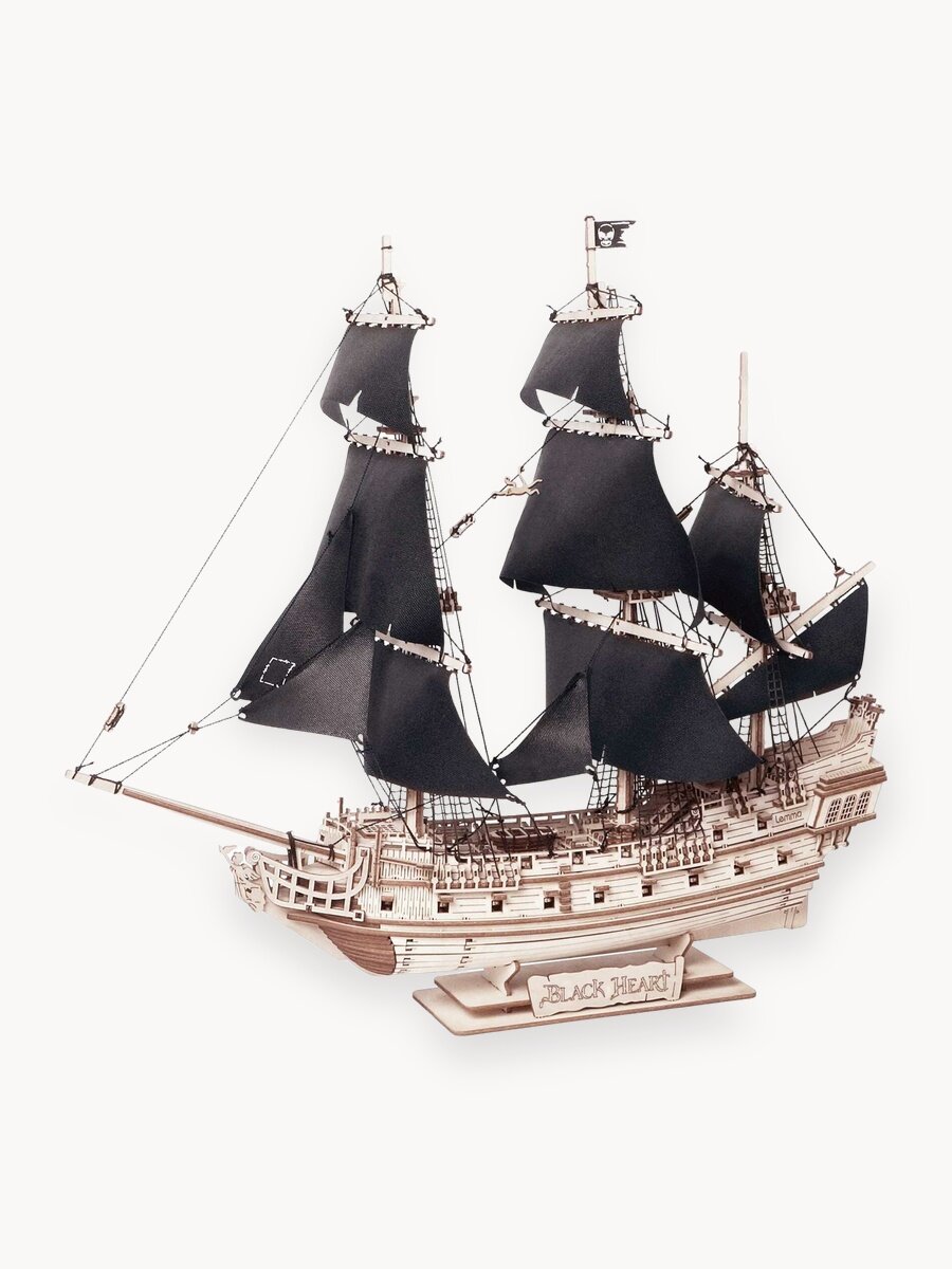 Сборная модель из дерева Lemmo Пиратский корабль "Черное Сердце"