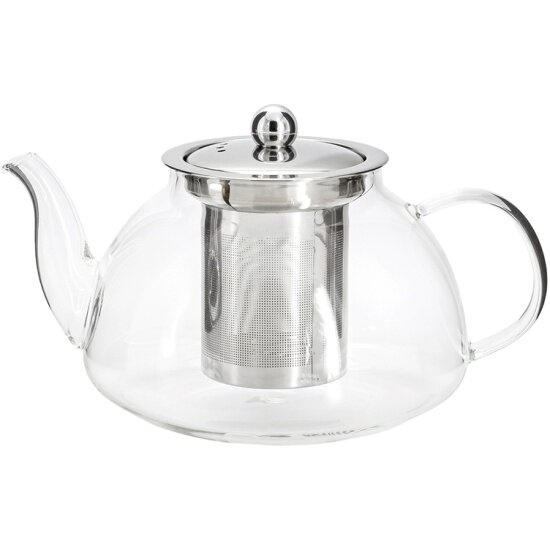 Чайник заварочный Anna Lafarg Base 980 мл, стекло/сталь, серебристый (ANLAF-GMK117798)