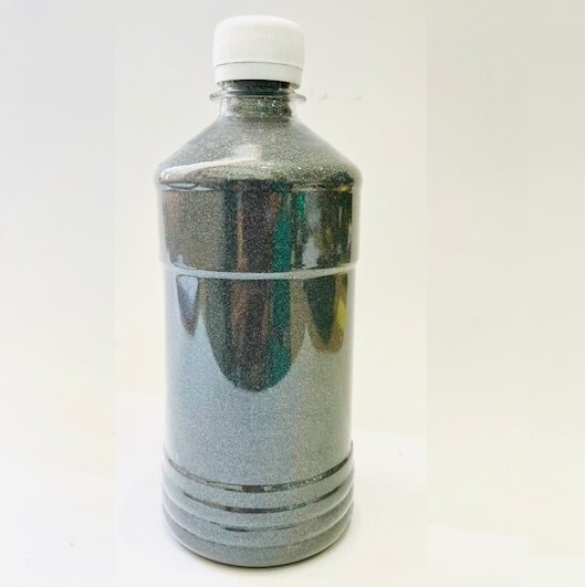 Цветной кварцевый песок, цвет серебряный 800 г для творчества, декора и поделок (фр. 0,1 - 0,3)