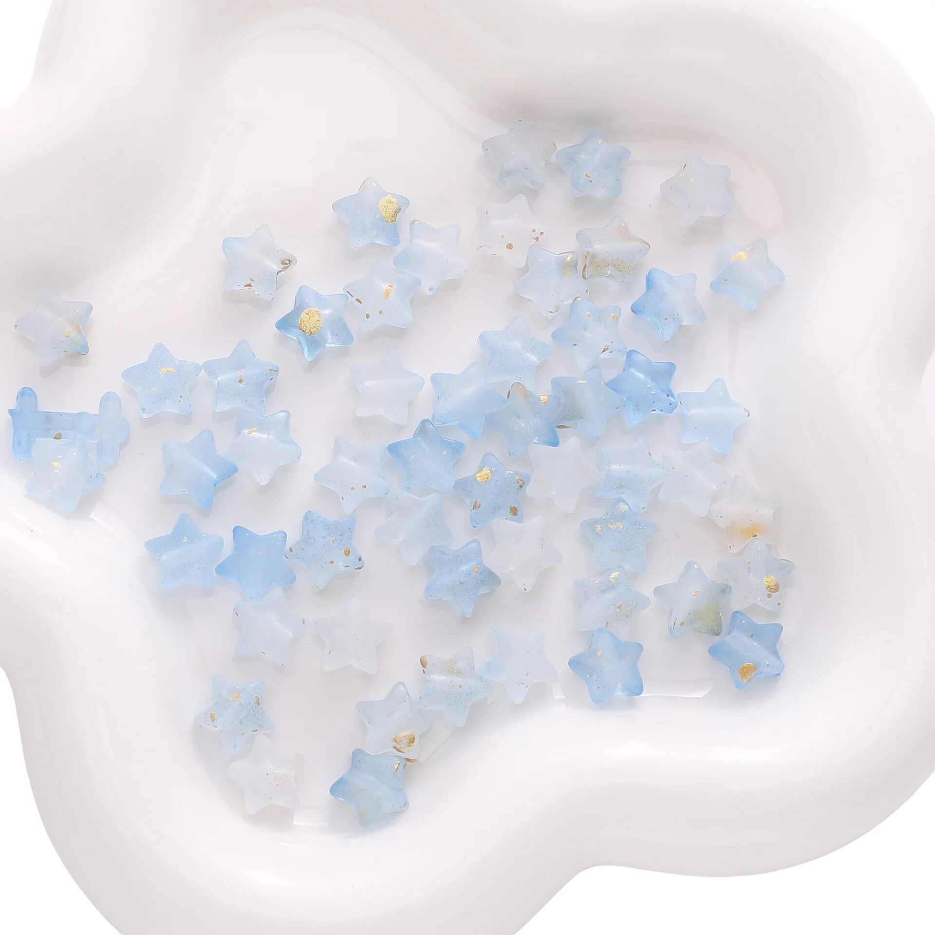 Акриловые звездочки бусины 10х9 мм Голубой, C-50PCS