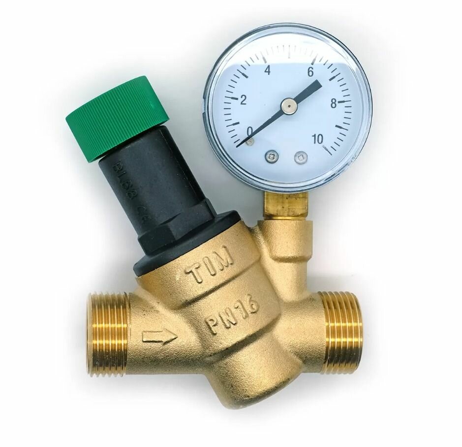 Редуктор снижения давления с манометром 1/2" x 3/4" НР, TIM, BL6823A