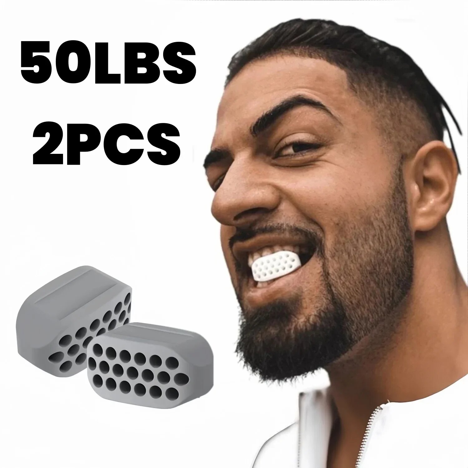 Тренажер для челюсти 2шт, серый 40LBS