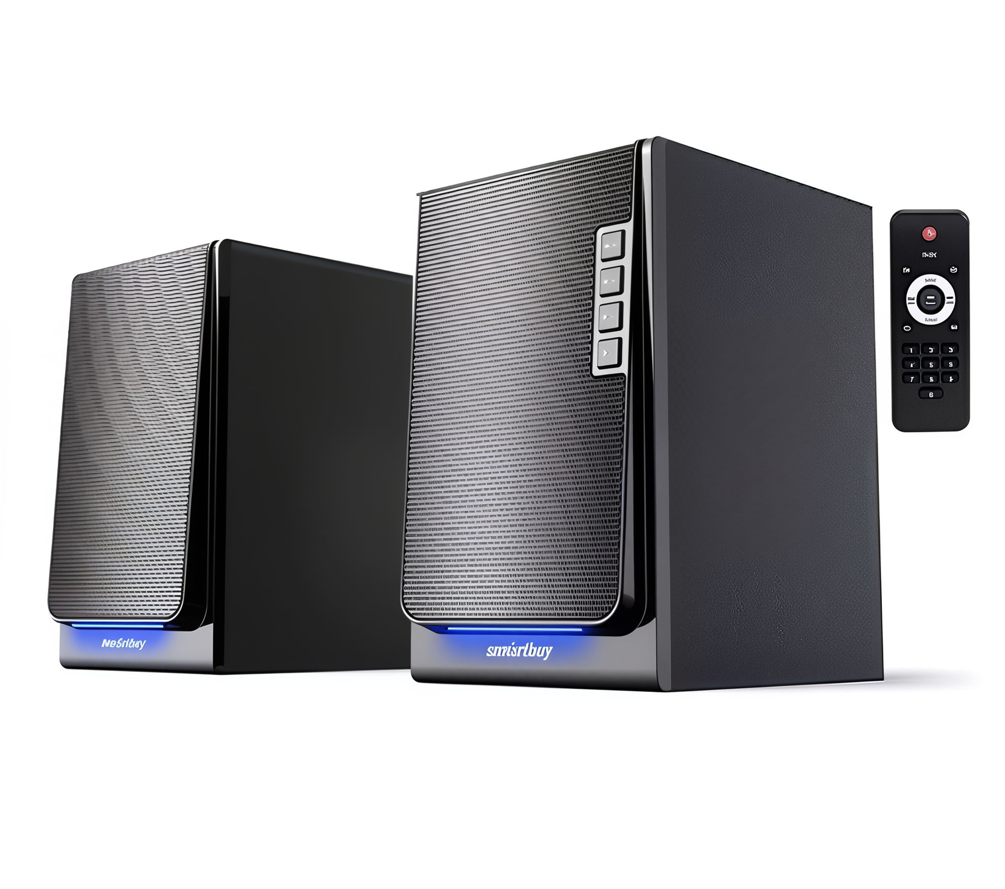 Колонки SmartBuy GIG 3, 2x20W, Bluetooth, FM/MP3, LED, дерево, черный (SBA-5050)