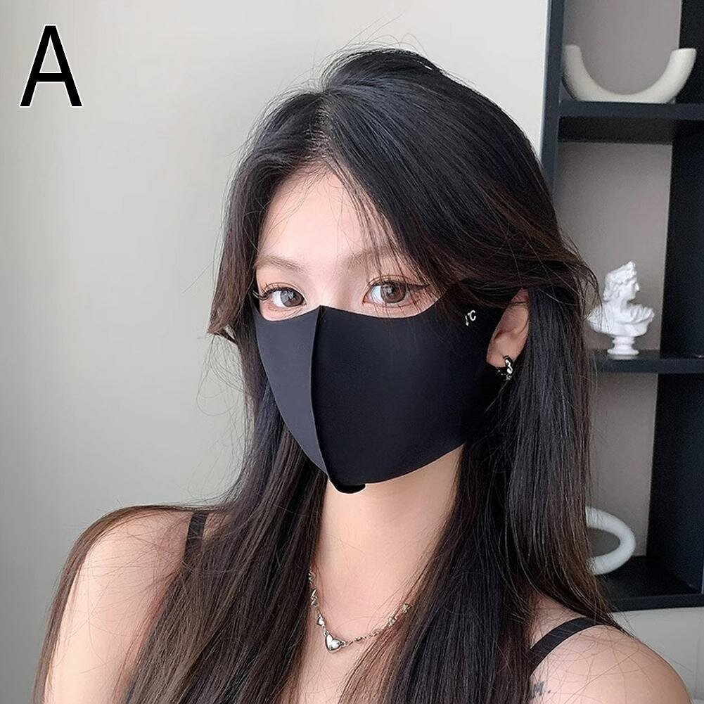 Маска женская 3D трехмерная антиультрафиолетовая езда дышащая ледяная шелковая тонкая маска